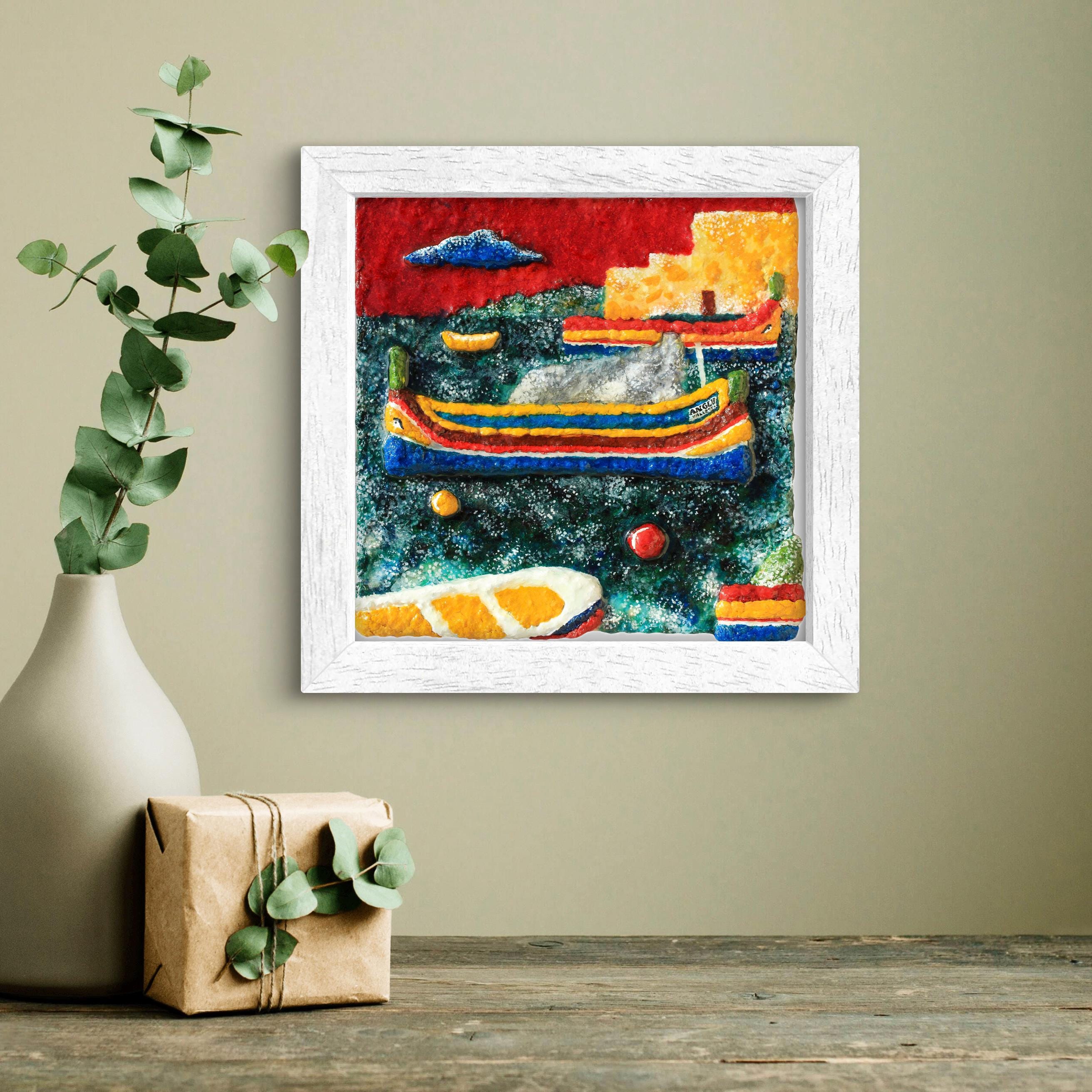 N12 Original Marsaxlokk Luzzu Boat Painting "anglu" - Etsy