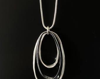 Sterling Silver Mobius Strip Necklace Small Math Mathematical Sculpture ...