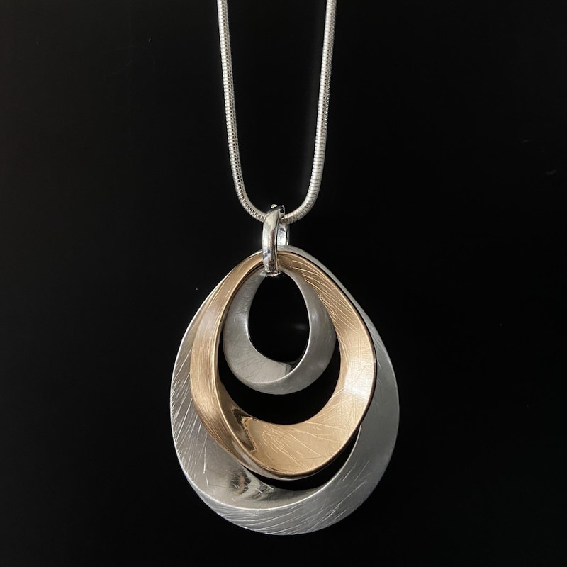 Mixed Metal Pendant - Etsy