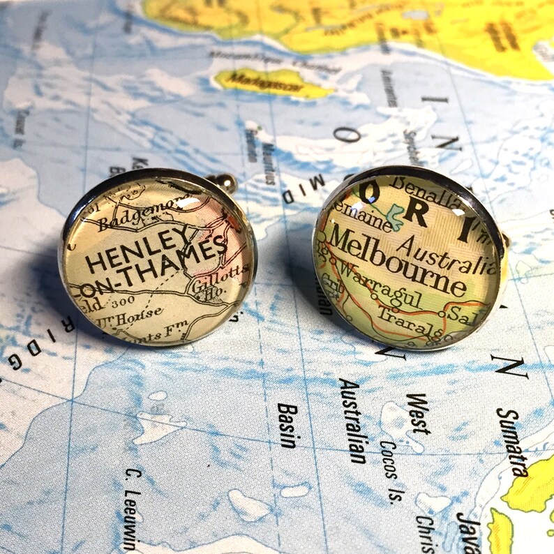 Personalised Map Silver Cufflinks Vintage Map Cuff Links - Etsy