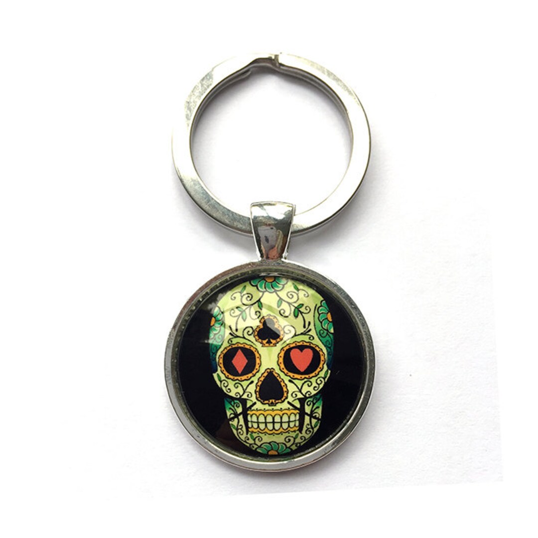 Mexican Skull Silver Plated Key Rings - Etsy