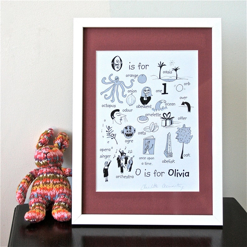 Personalised Illustrated Children's Name Art Print for - Etsy