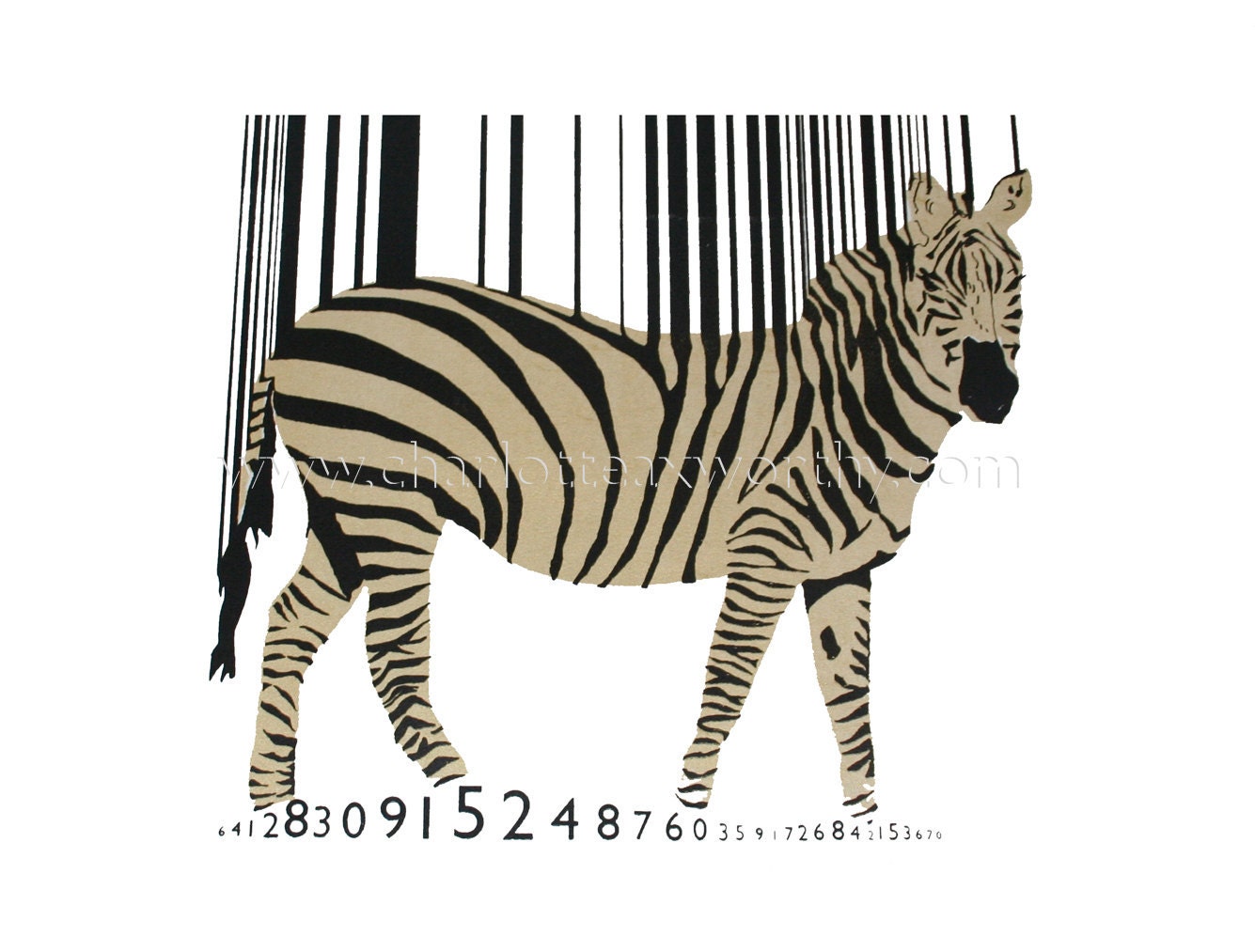 Limited Edition Silkscreen Prints 'ZEBRA BARCODE' - Etsy