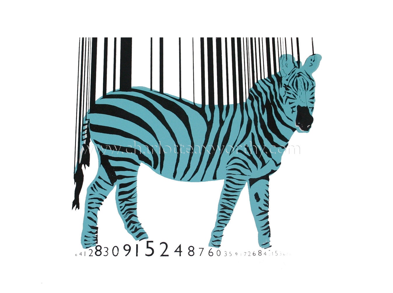 Limited Edition Silkscreen Prints 'ZEBRA BARCODE' - Etsy