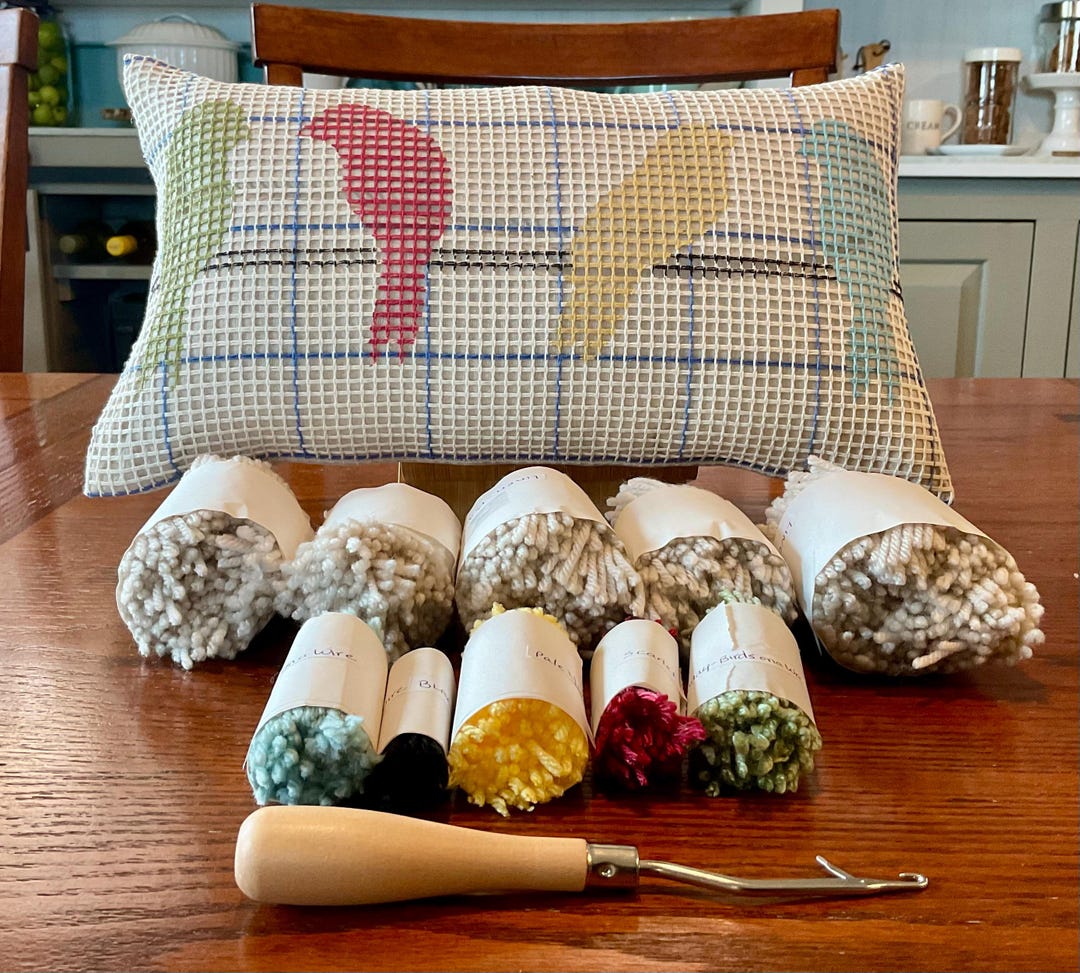 Birds on a Wire Latch Hook Pillow Kit - Etsy