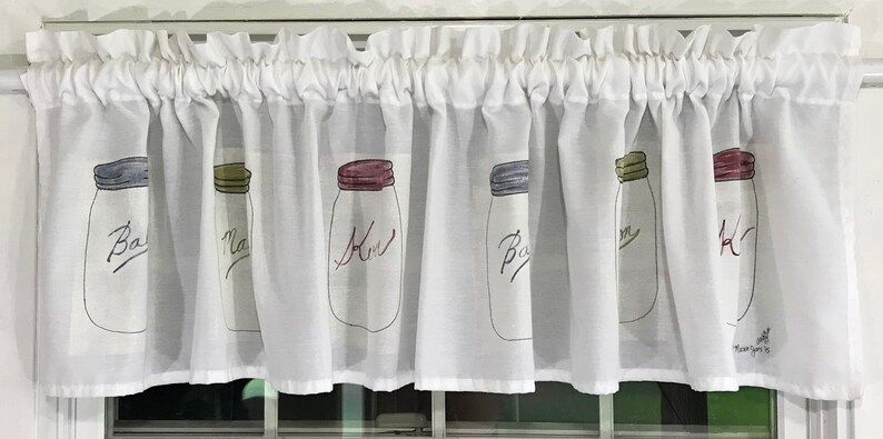 Mason Jars Window Valance | Etsy