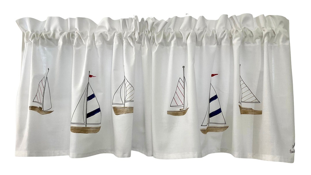 Sailing Away Sail Boat Window Valance - Etsy