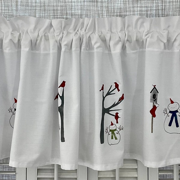 Snowman Curtains Valance - Etsy