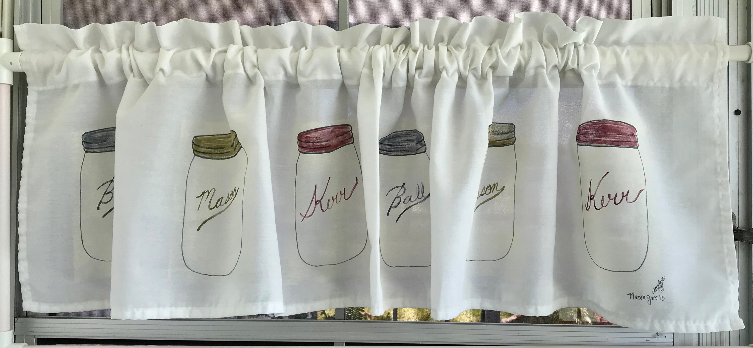 Mason Jars Window Valance | Etsy