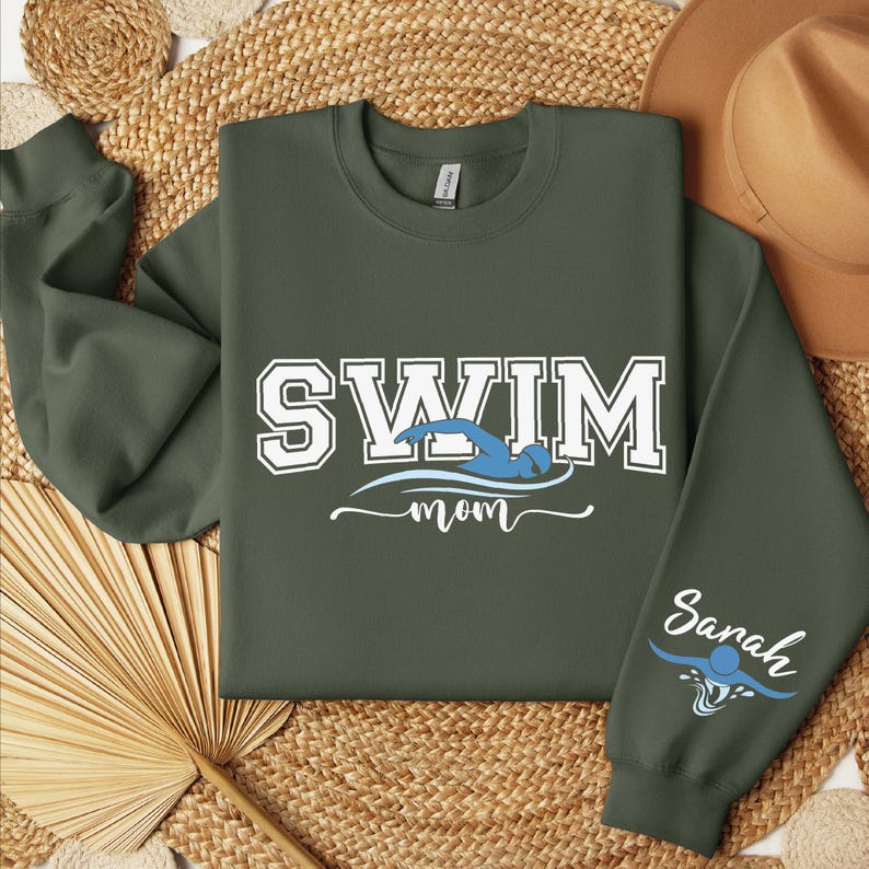 Personalized Swim Mom Hoodie: Custom Swim Team Sweat, Swim Mom Era ...