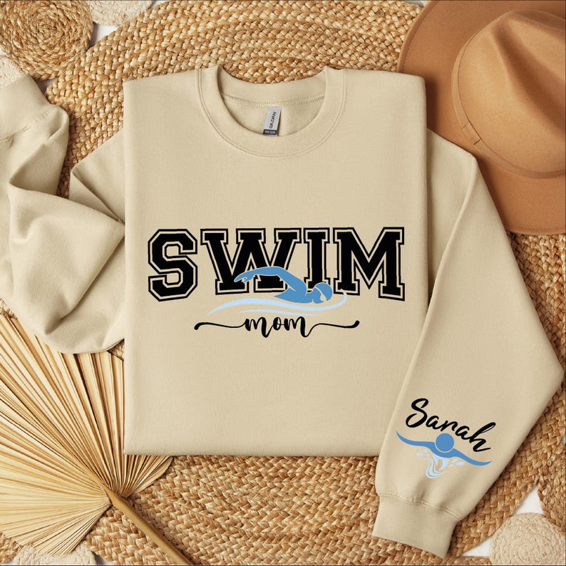 Personalized Swim Mom Hoodie: Custom Swim Team Sweat, Swim Mom Era ...