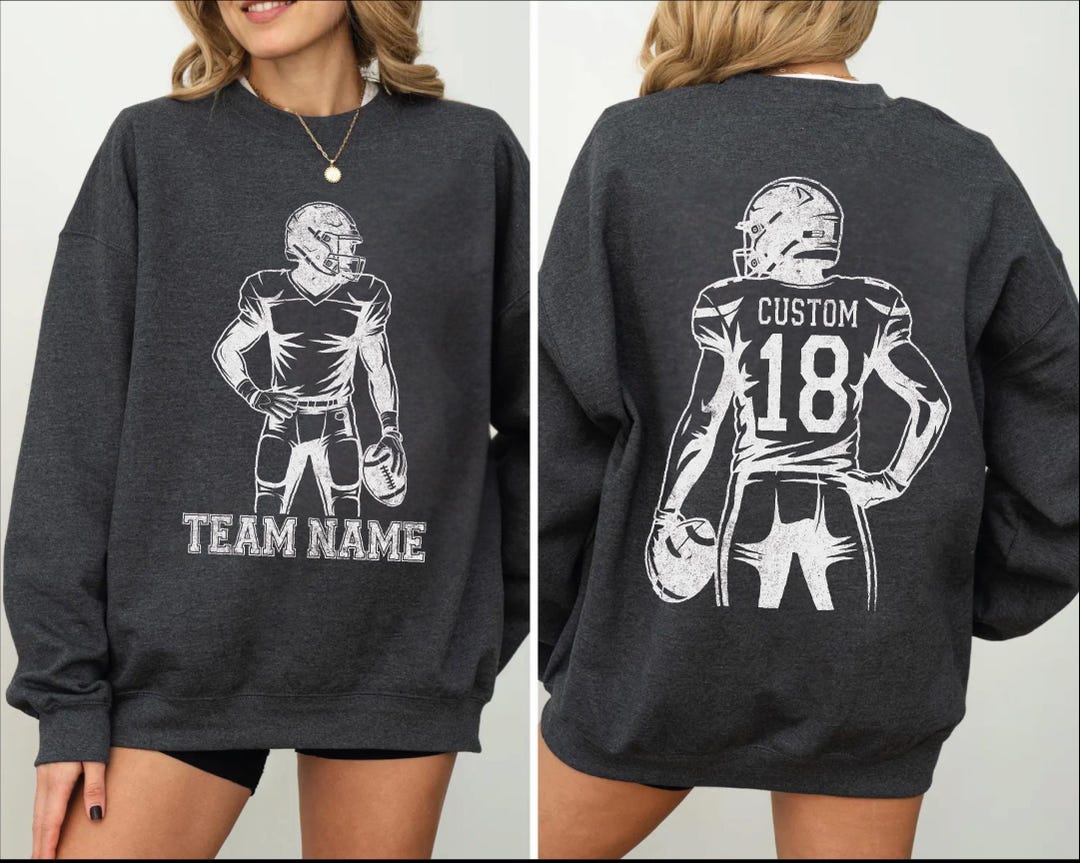 Custom Football Hoodie: Personalized Team Jersey, Name and Number ...