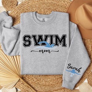 Personalized Swim Mom Hoodie: Custom Swim Team Sweat, Swim Mom Era ...