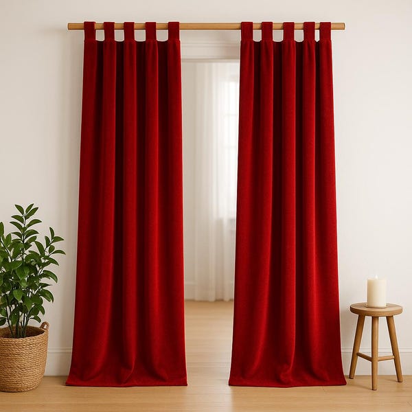 Red Curtains - Etsy
