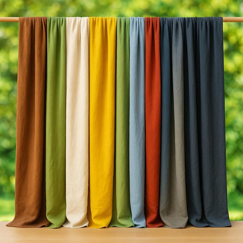Navy Blue Linen Curtains – Custom Pure Linen Window Panel | Rod Pocket ...