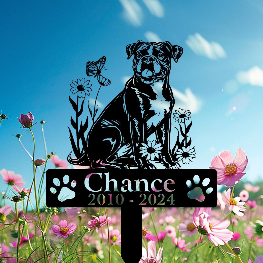 Custom Boxer Dog Memorial Stake, Personalized Happy Boxer Dog Metal ...