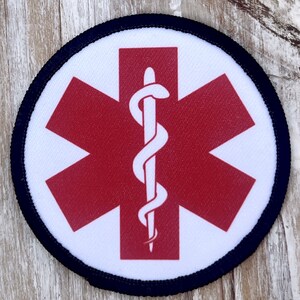 Caduceus Medical Alert Patch First Aid Emergency Bag Pouch Sew-on Patch ...