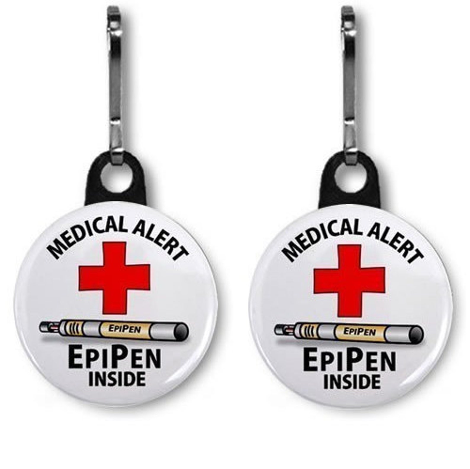 Epipen Tag I Carry an Epipen Keychain Clip-on Medical Alert 2-pack ...
