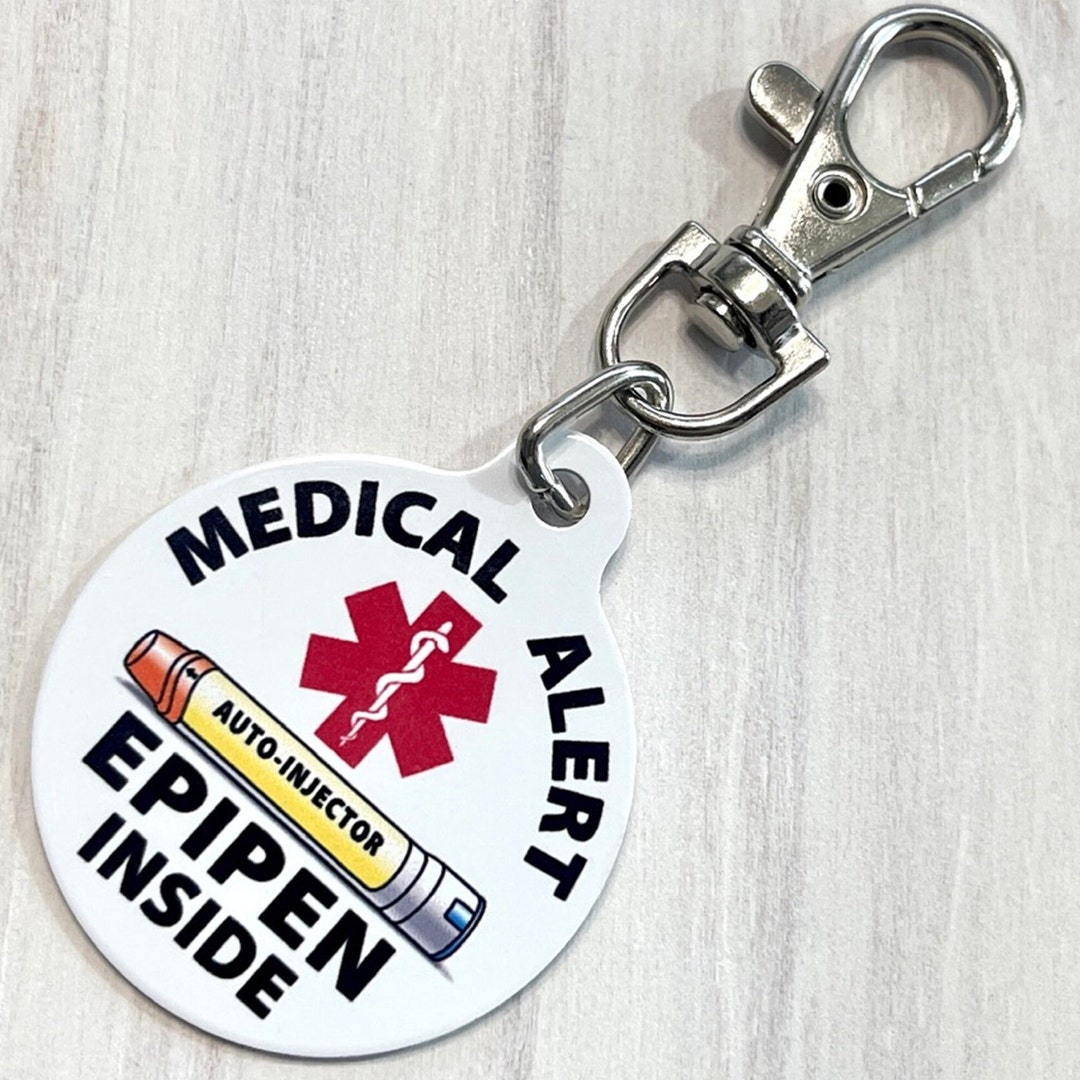 Epipen Case Tag Medical Id Alert Clip on Lobster Clasp With ...