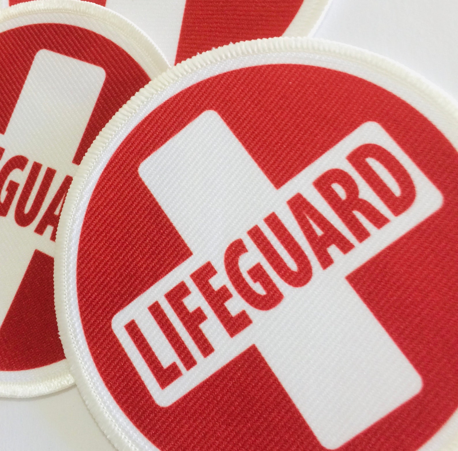 Red White Lifeguard Patch Beach Pool Water Rescue Patches | Etsy