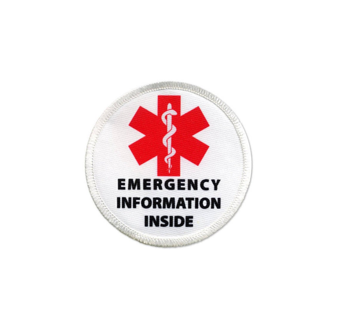 Emergency Information Inside Patch For Medical Bag Backpack | Etsy