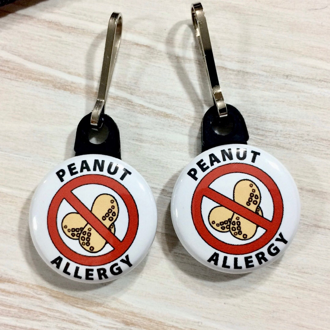 Peanut Allergy Alert Zipper Pull Backpack Tag | No Peanuts School ...
