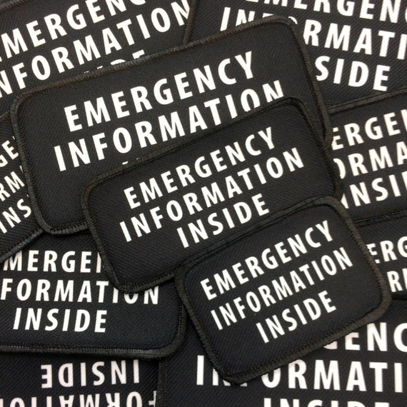 Emergency Information Inside Patch Medical Alert Sew-on Patch | Etsy