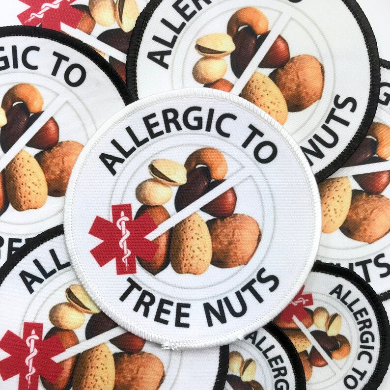 Allergic to Tree Nuts Allergy Alert Patch / Food Allergies Badge ...