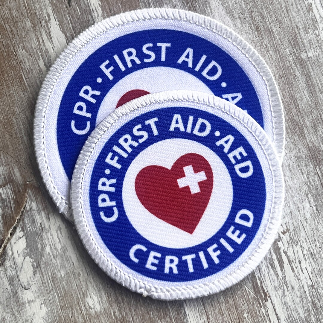 CPR First Aid AED Certified Patch Sew-on Patch - Etsy