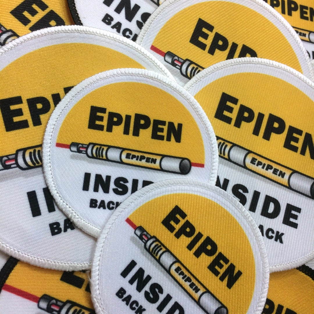 Epipen Inside Back Pack Medical Alert Black Rim Symbol Patch - Etsy