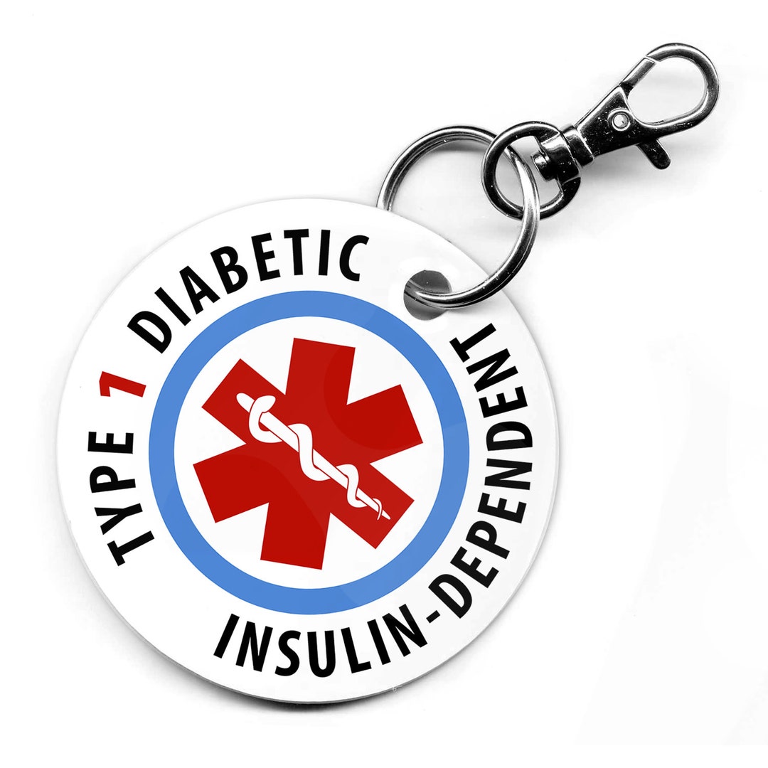Diabetic Tag Medical Alert Type 1 Diabetic Insulin-dependent 2.5 Round ...