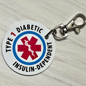 Diabetic Tag Medical Alert Type 1 Diabetic Insulin-dependent | Etsy