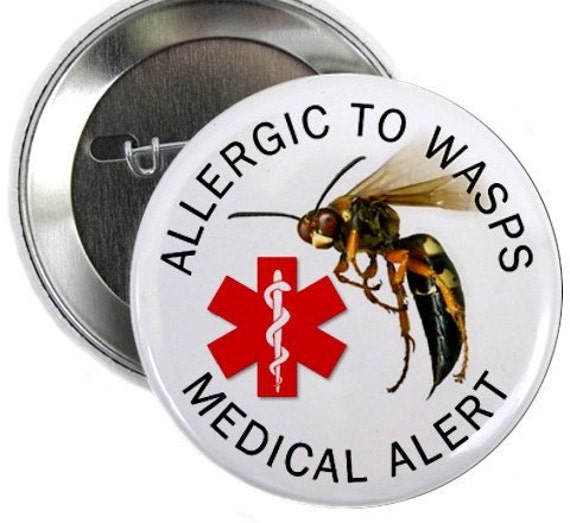 ALLERGIC TO WASPS Medical Alert Pinback Button Badge choose | Etsy