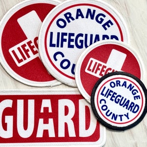Red White Lifeguard Patch - Beach Pool Water Rescue Patches for Shorts ...