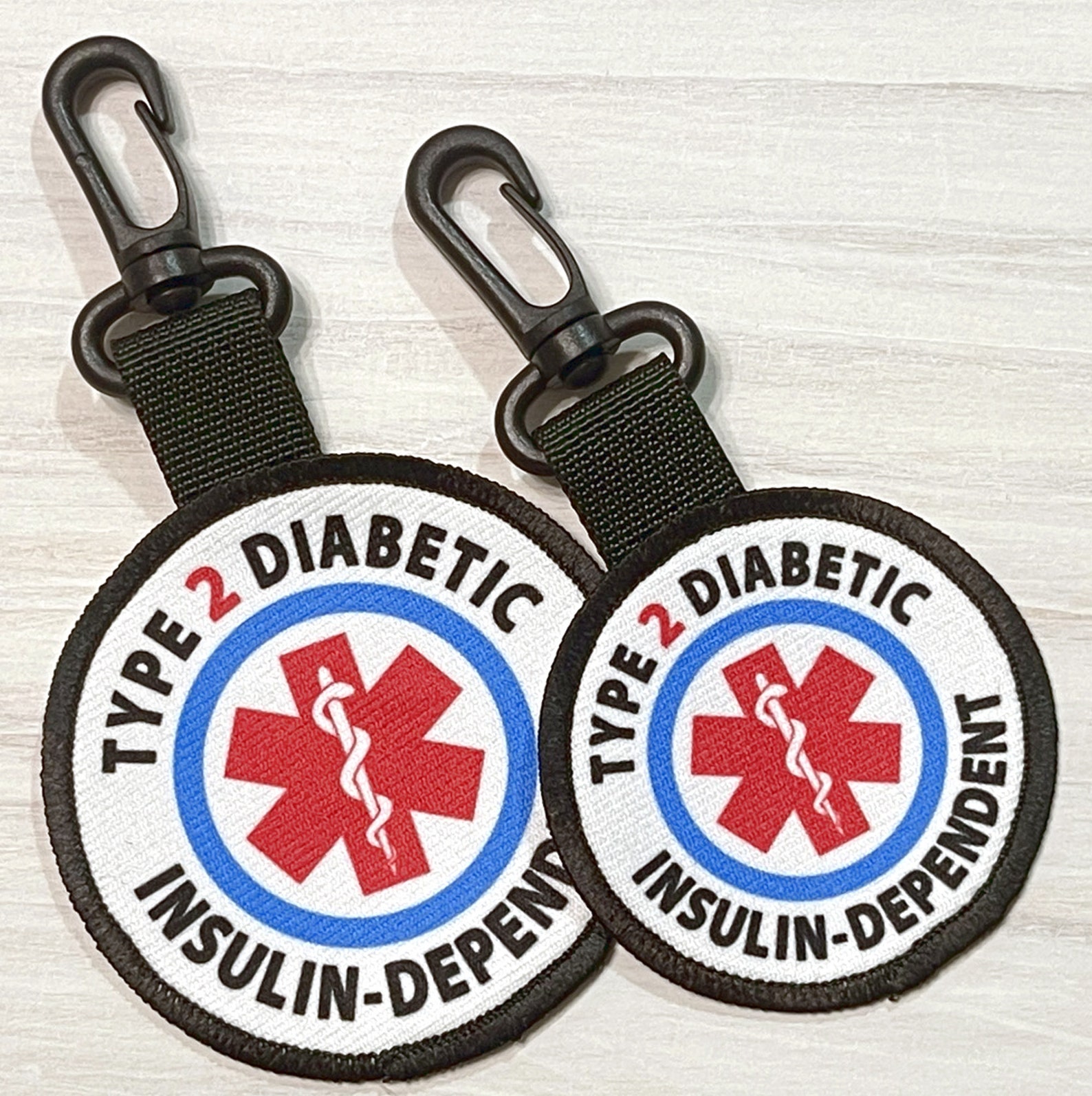 Diabetic Diabetes Medical Alert Keychain Fob Charm Zipper Pull | Type 1 ...