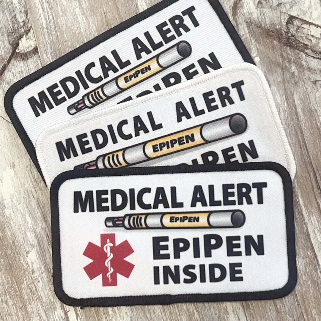 Medical Alert Patch EPIPEN INSIDE Backpack Bag Auto Injector Patch or ...