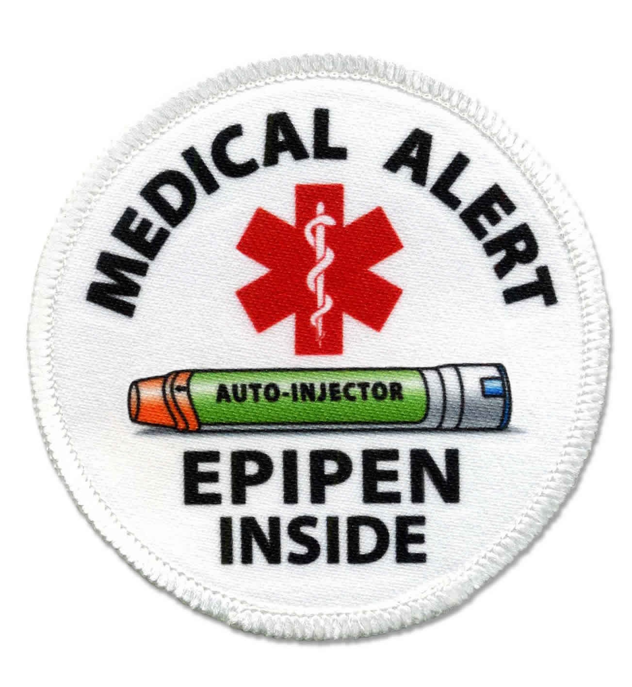 Epipen Inside Medical Allergy Alert Patch GREEN Epinephrine Auto ...