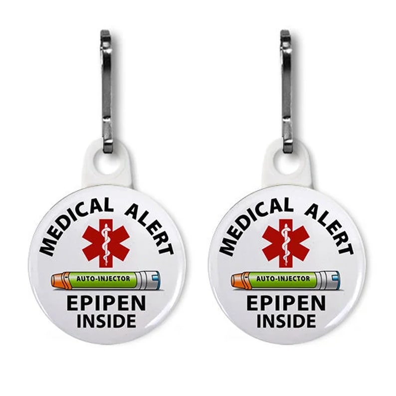 Green Epipen Inside Zipper Pull - Medical Alertcharms (choose Quantity ...