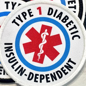 Diabetic Diabetes Medic Alert Pin Back Button Badge | Type 1 - Insulin ...