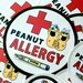 Medical Allergy Alert Pin Back Button GREEN Junior Epinephrine Auto ...