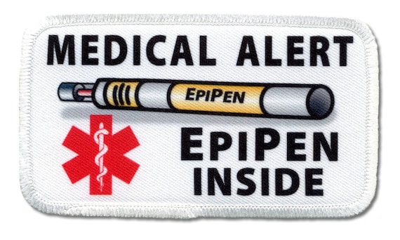 Epipen Inside Patch Medical Food Allergy Alert Patches for | Etsy