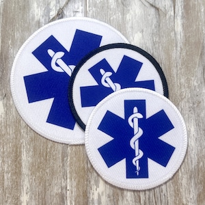 EMT Patch Star of Life EMS Paramedic Medic Jacket Shirt Caduceus Ambulance Symbol Patches ...
