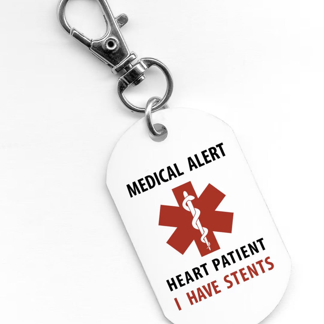 Medical Alert Heart Patient Clip on Keychain I Have Stents Medical ...