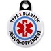 Type 1 Diabetic Insulin Dependent Medical Alert Zipper Pull Keychain ...