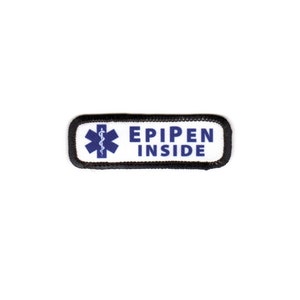 Epipen Inside Medical Alert Sew on Patch for Holder Case Backpack Pouch ...