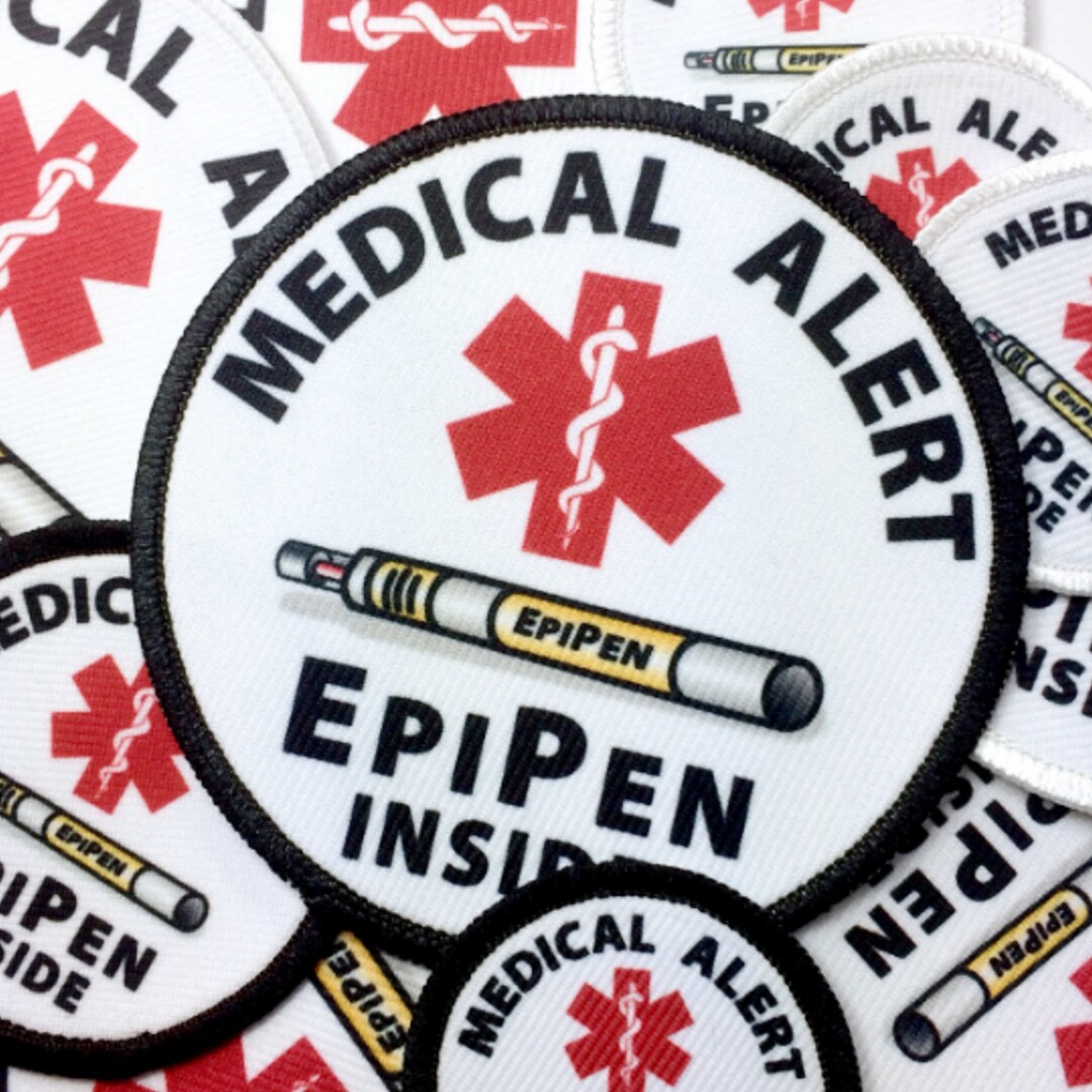 Epipen Inside Medical Alert Patch. Allergy Allergy Alert Sew on Patches ...
