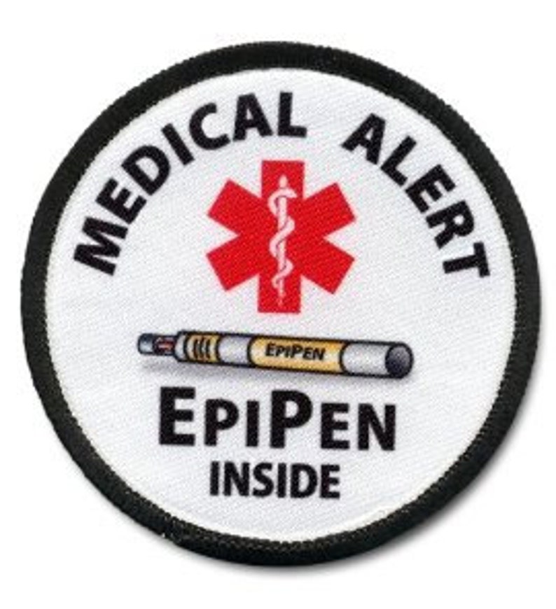 EpiPen Inside Medical Alert Patch. Allergy Allergy Alert Sew | Etsy