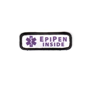 Epipen Inside Medical Alert Sew on Patch for Holder Case Backpack Pouch ...