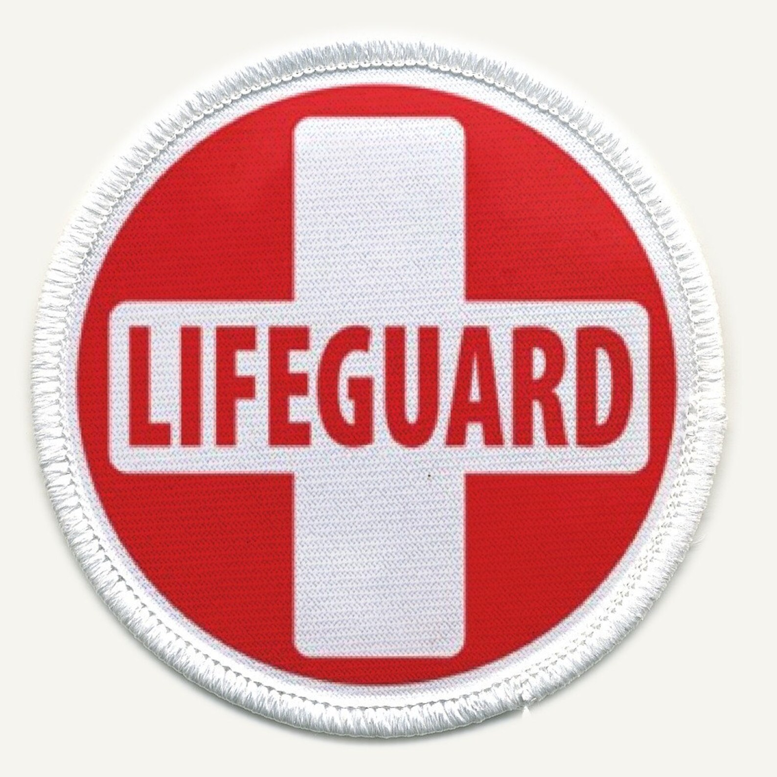 Red White Lifeguard Patch Beach Pool Water Rescue Patches | Etsy