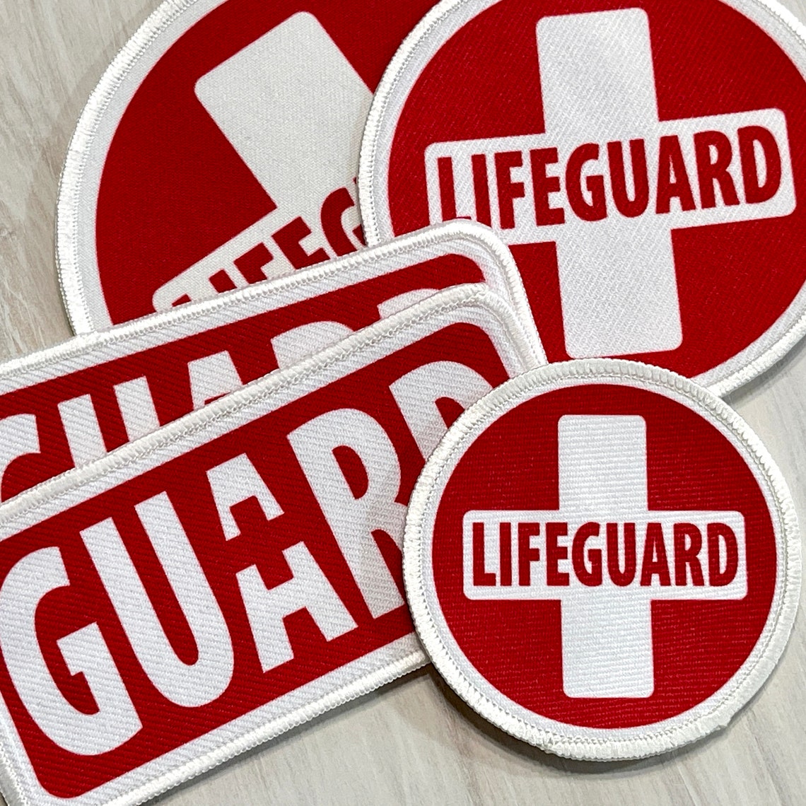 Red White Lifeguard Patch Beach Pool Water Rescue Patches - Etsy